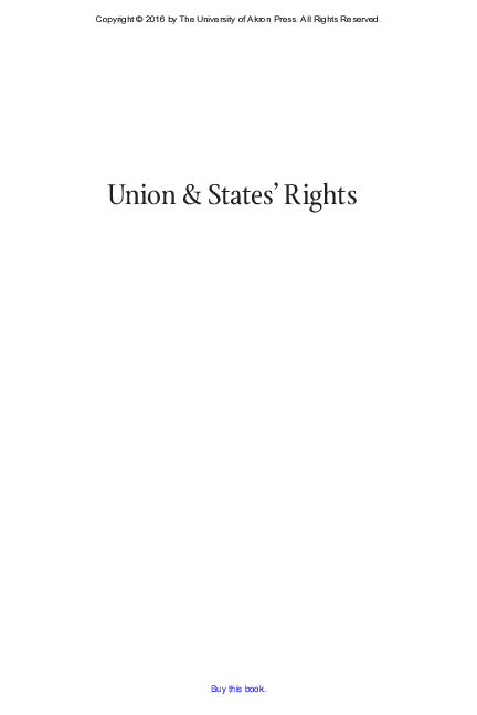 (PDF) Union and States’ Rights: A History and Interpretation of ...