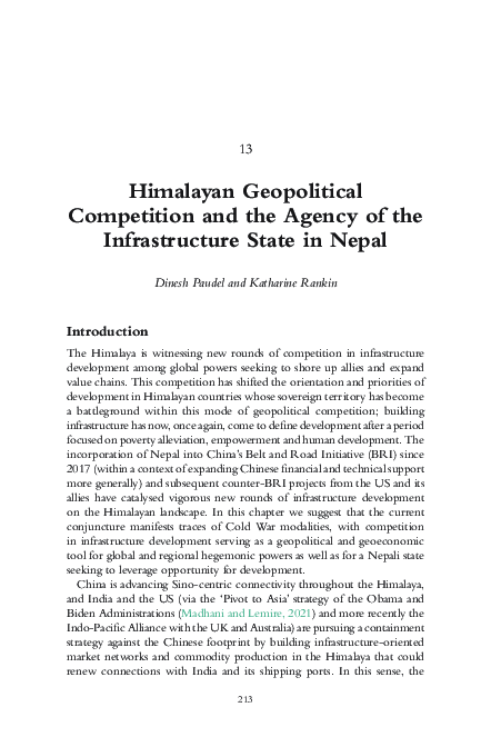 (PDF) Himalayan Geopolitical Competition and the Agency of the ...