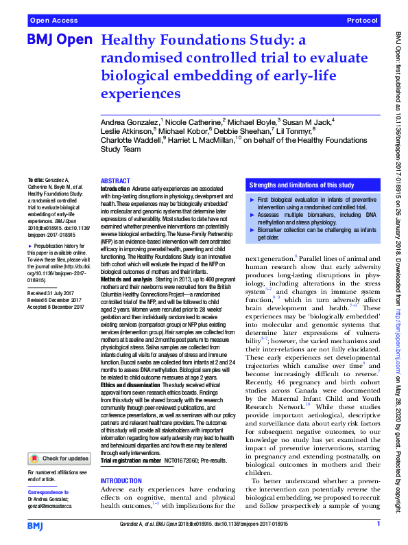 (PDF) Healthy Foundations Study: a randomised controlled trial to ...