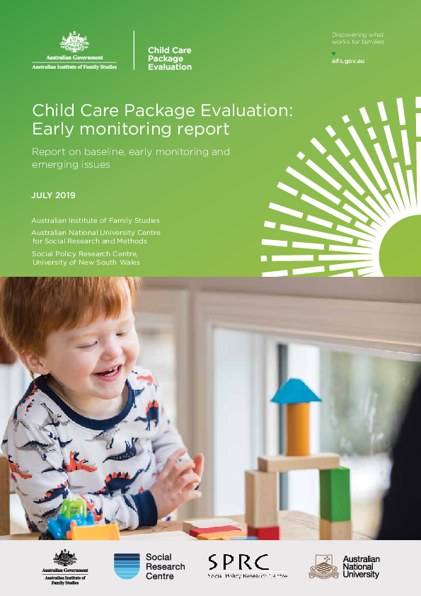 (PDF) Child Care Package evaluation: early monitoring report