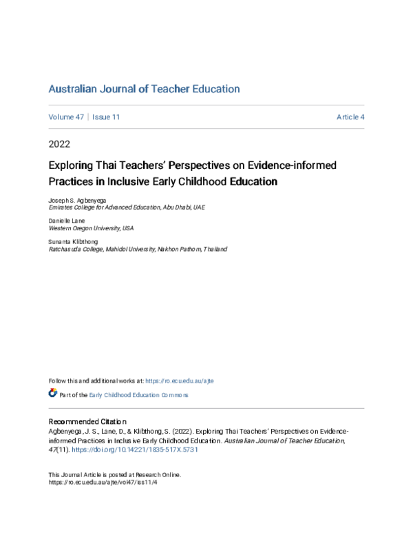 (PDF) Exploring Thai Teachers’ Perspectives on Evidence-informed ...