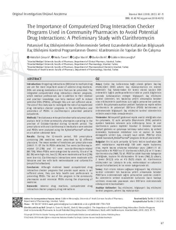 Pdf The Importance Of Computerized Drug Interaction Checker Programs Used In Community