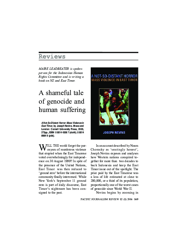 (PDF) A Shameful Tale of Genocide and Human Suffering [Book Review]