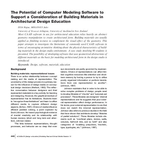 (PDF) The Potential of Computer Modeling Software to Support a ...