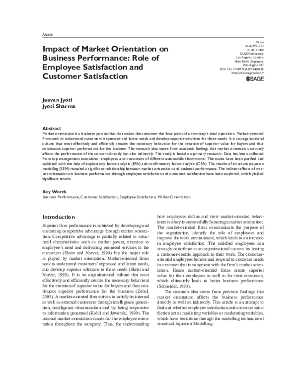 (PDF) Impact of Market Orientation on Business Performance: Role of ...