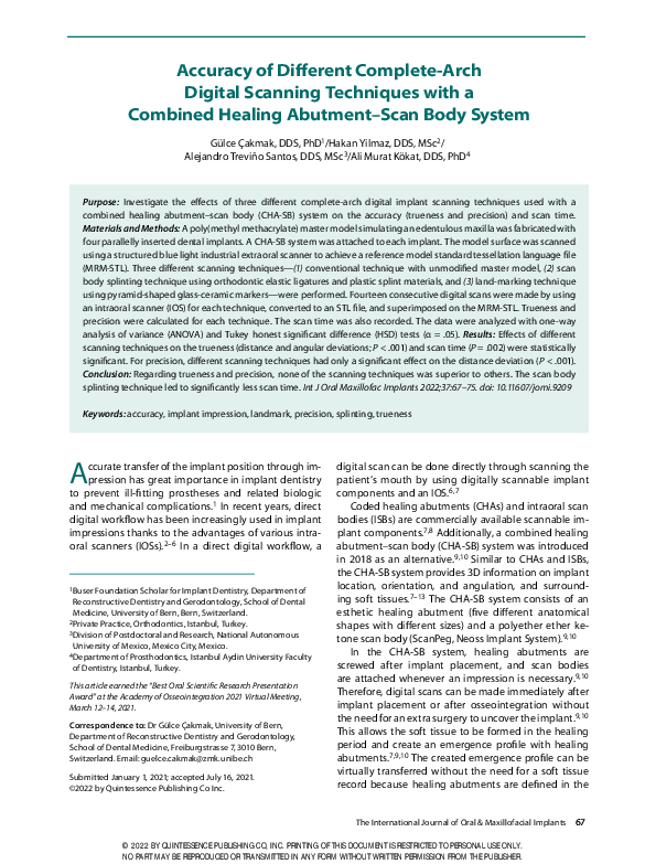 (PDF) Accuracy of Different Complete-Arch Digital Scanning Techniques ...