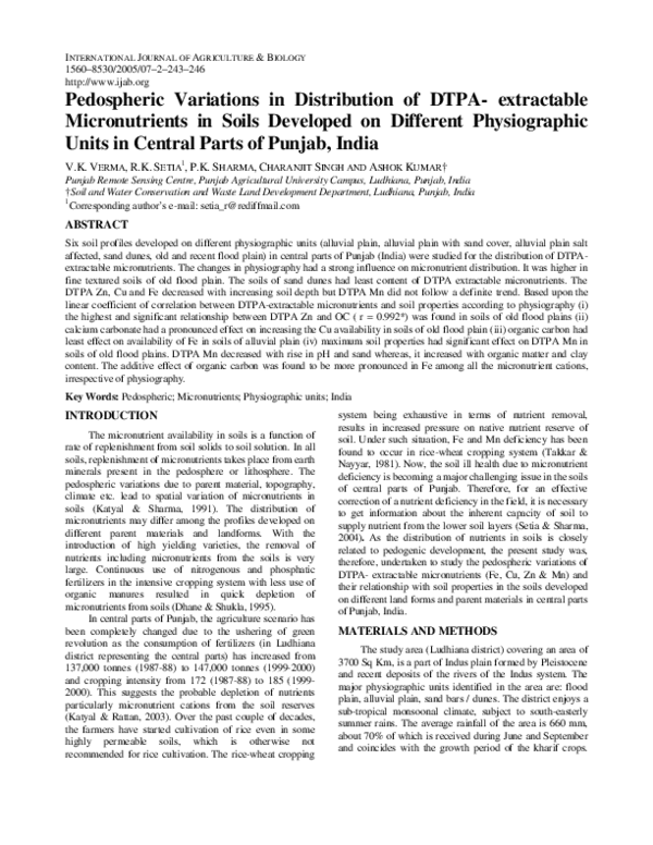 (PDF) Pedospheric Variations in Distribution of DTPA-extractable ...