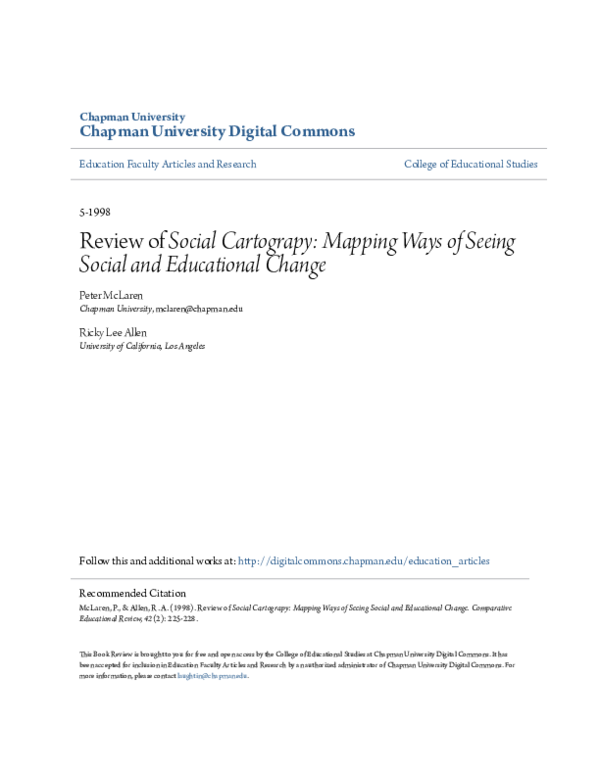 (PDF) Review of Social Cartograpy: Mapping Ways of Seeing Social and ...