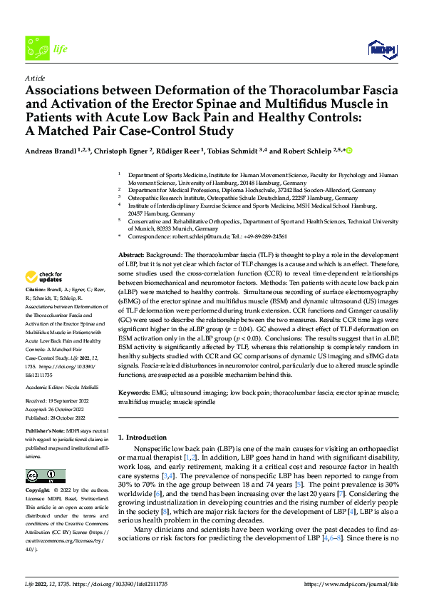 (PDF) Associations between Deformation of the Thoracolumbar Fascia and ...