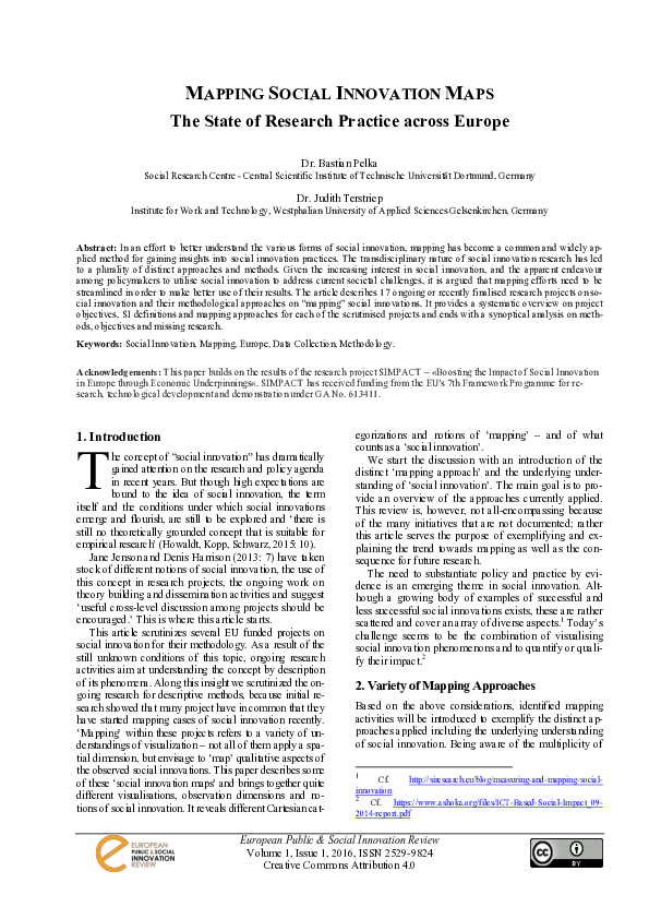 (PDF) Mapping Social Innovation Maps