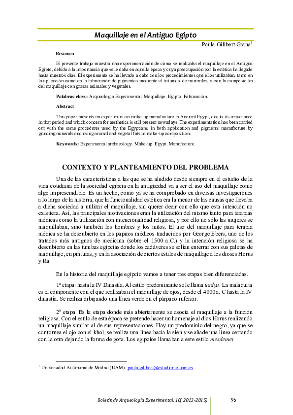 (PDF) Maquillaje en el Antiguo Egipto