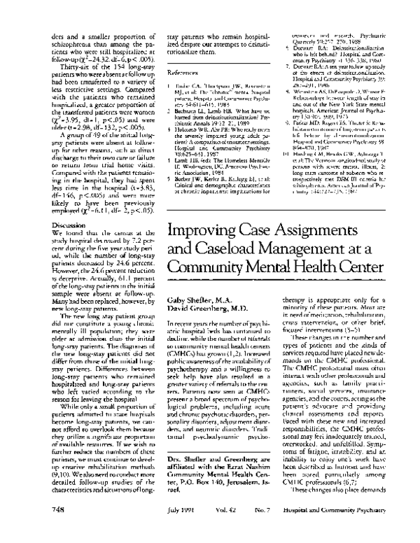 (PDF) Improving Case Assignments and Caseload Management at a Community ...
