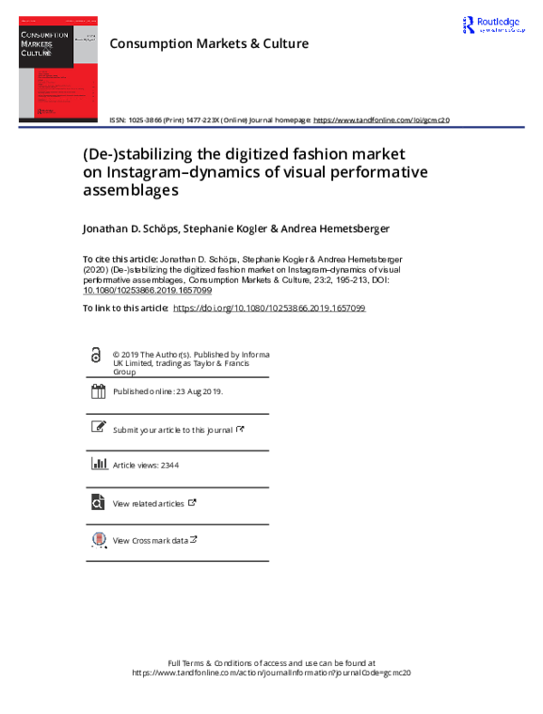 (PDF) (De-)stabilizing the digitized fashion market on Instagram ...