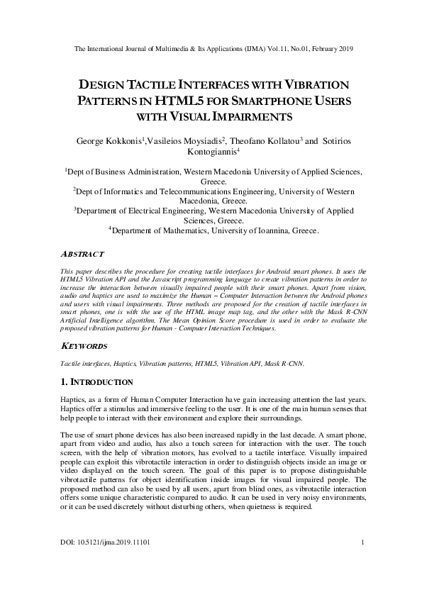 (PDF) Design Tactile Interfaces with Vibration Patterns in HTML5 for ...