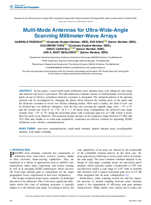 (PDF) Multi-Mode Antennas for Ultra-Wide-Angle Scanning Millimeter-Wave ...