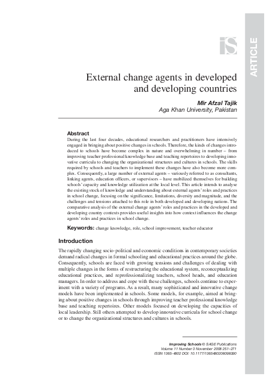(PDF) External change agents in developed and developing countries