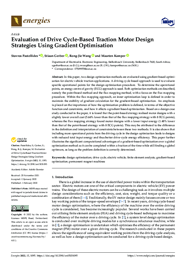 Pdf Evaluation Of Drive Cycle Based Traction Motor Design Strategies Using Gradient