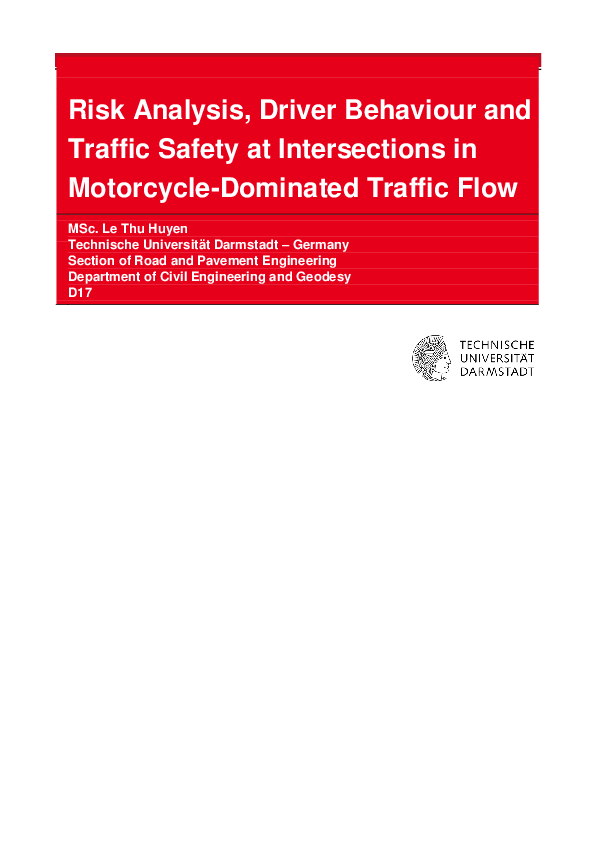 (PDF) Risk Analysis, Driver Behaviour and Traffic Safety at ...