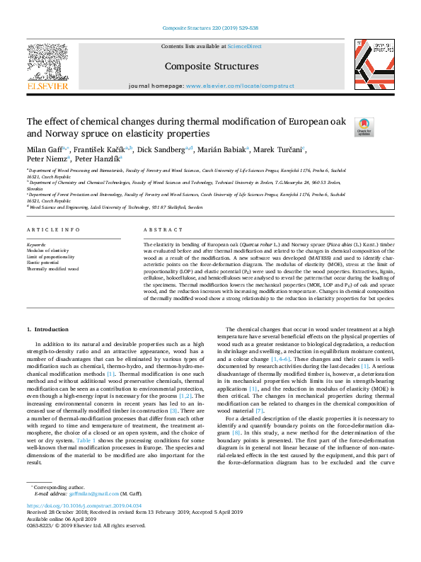 (PDF) The effect of chemical changes during thermal modification of ...