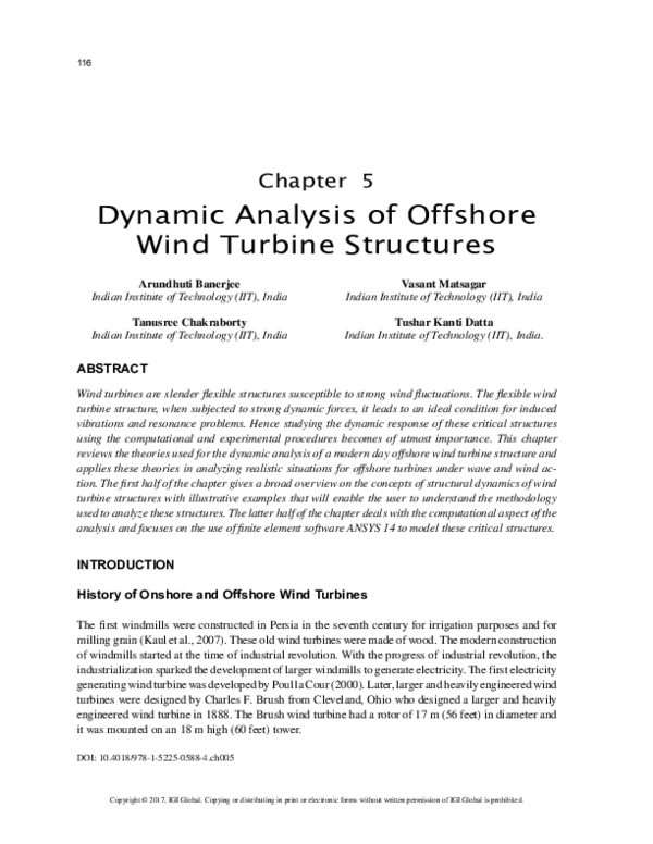 Pdf Dynamic Analysis Of Offshore Wind Turbine Structures