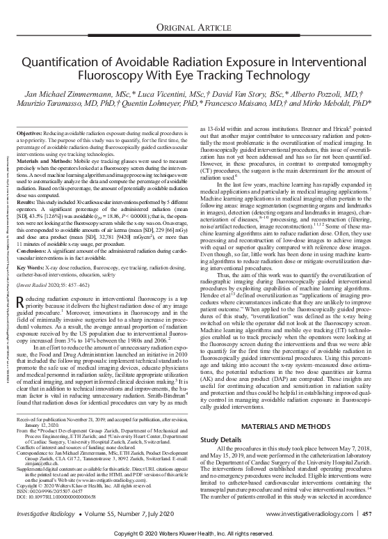 (PDF) Quantification of Avoidable Radiation Exposure in Interventional ...