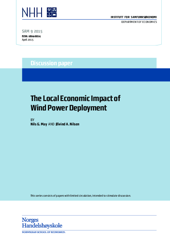 (PDF) The Local Economic Impact of Wind Power Deployment