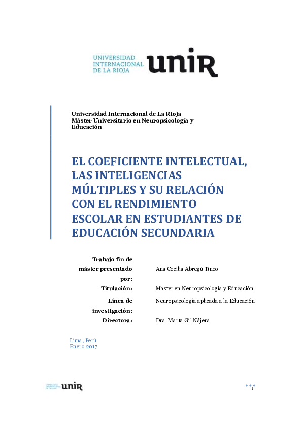 (PDF) El coeficiente intelectual, las inteligencias múltiples y su ...
