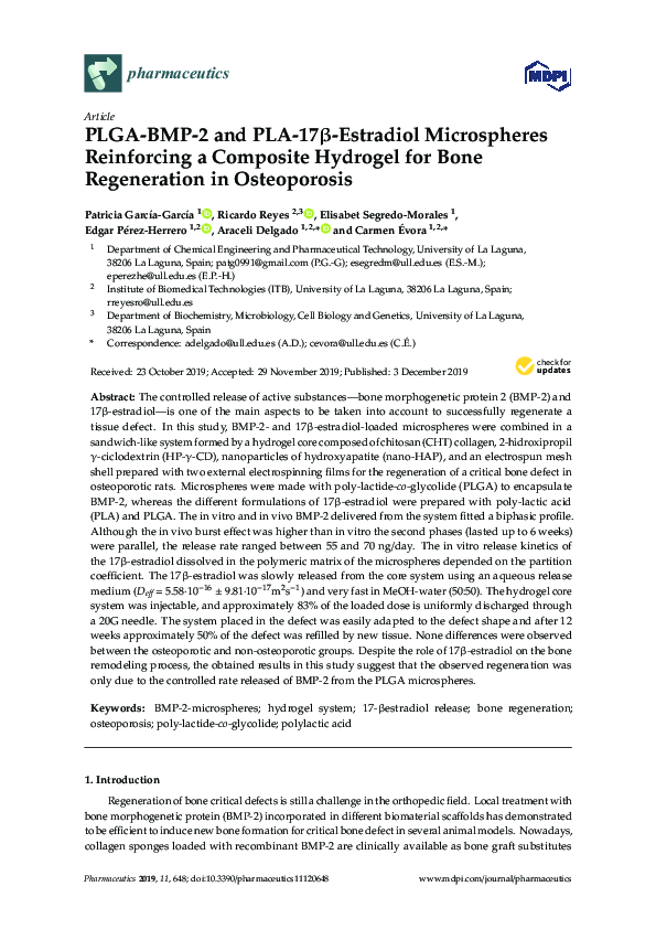 (PDF) PLGA-BMP-2 and PLA-17β-Estradiol Microspheres Reinforcing a ...