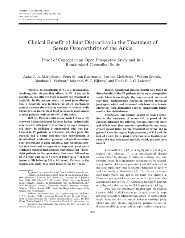 (PDF) Clinical benefit of joint distraction in the treatment of severe ...