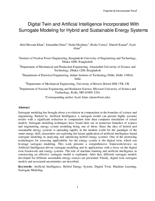 (PDF) Digital Twin and Artificial Intelligence Incorporated With ...