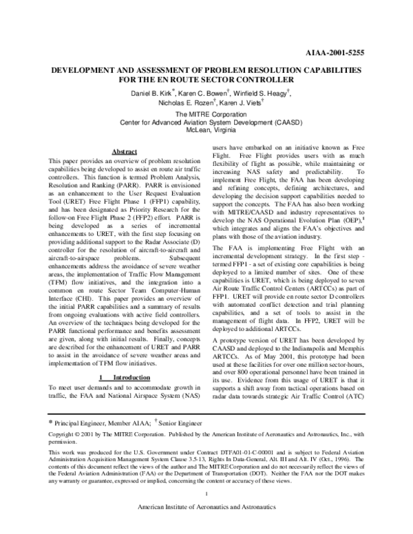 (PDF) Development and assessment of problem resolution capabilities for ...