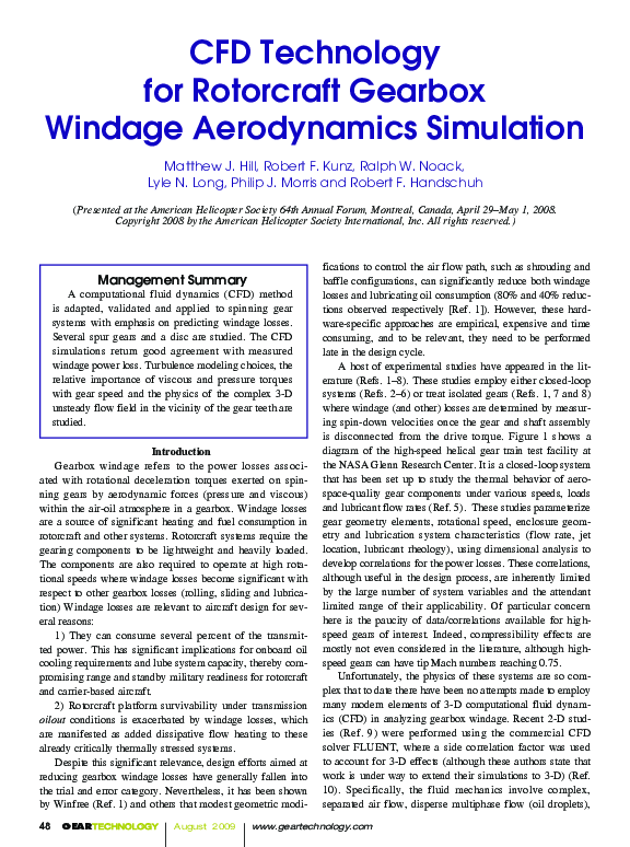(PDF) CFD Technology for Rotorcraft Gearbox Windage Aerodynamics ...