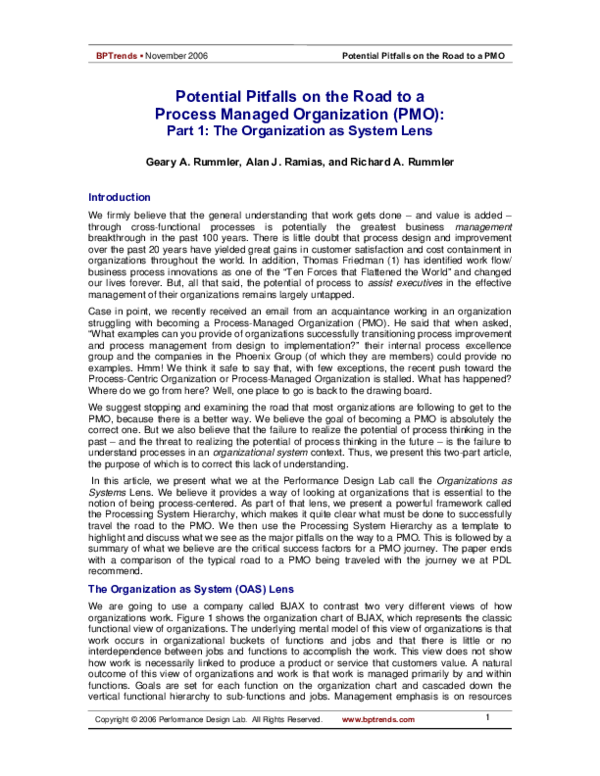 (PDF) Potential pitfalls on the road to a process-managed organization ...