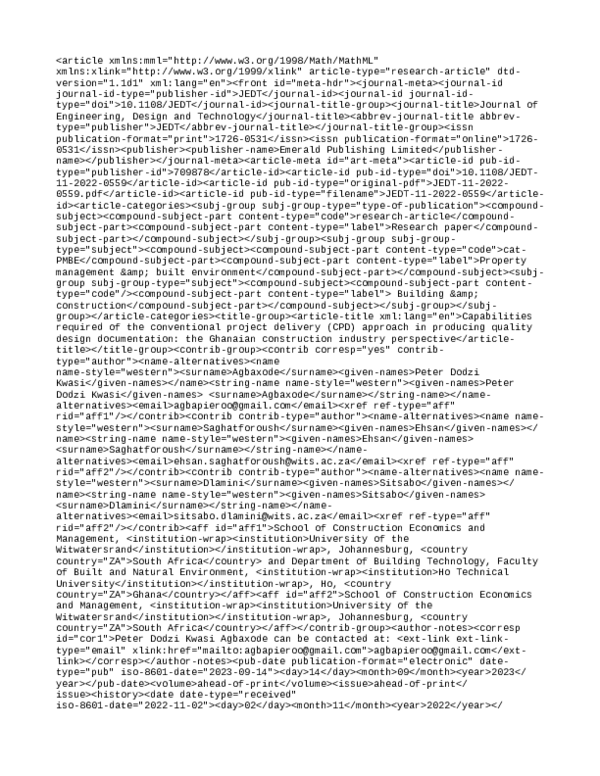 Capabilities required of the conventional project delivery (CPD ...