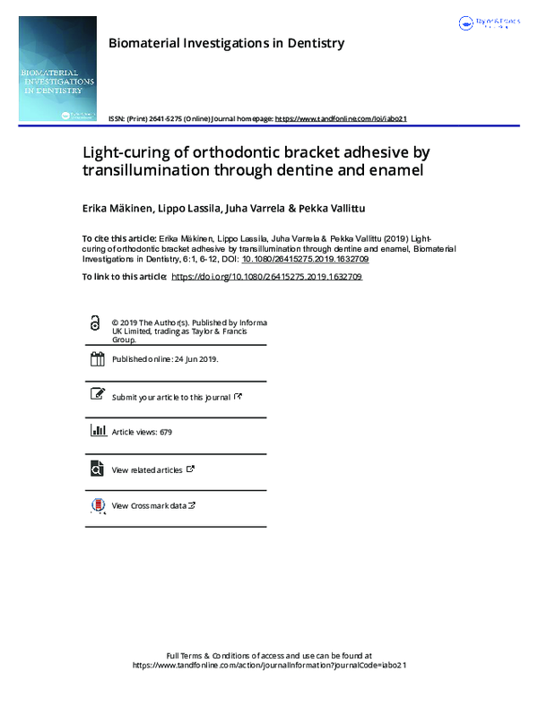 (PDF) Light-curing of orthodontic bracket adhesive by transillumination ...
