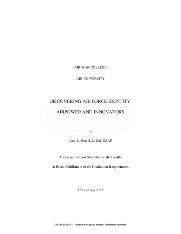 (PDF) Discovering Air Force Identity: Airpower and Innovations