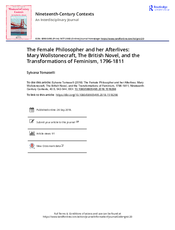 (PDF) The Female Philosopher and her Afterlives: Mary Wollstonecraft ...