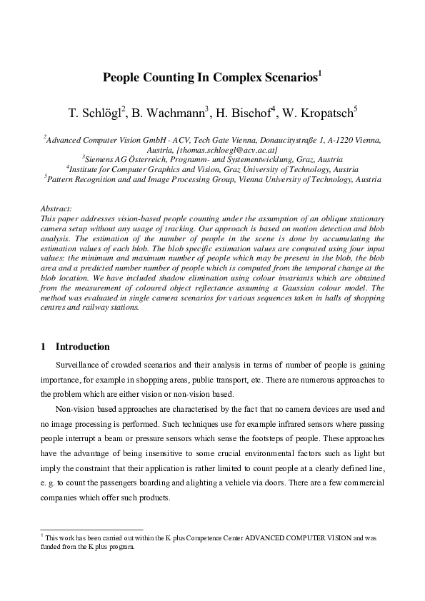 (PDF) People counting in complex scenarios