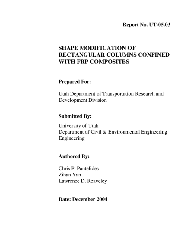 (PDF) Shape Modification of Rectangular Columns Confined with FRP ...