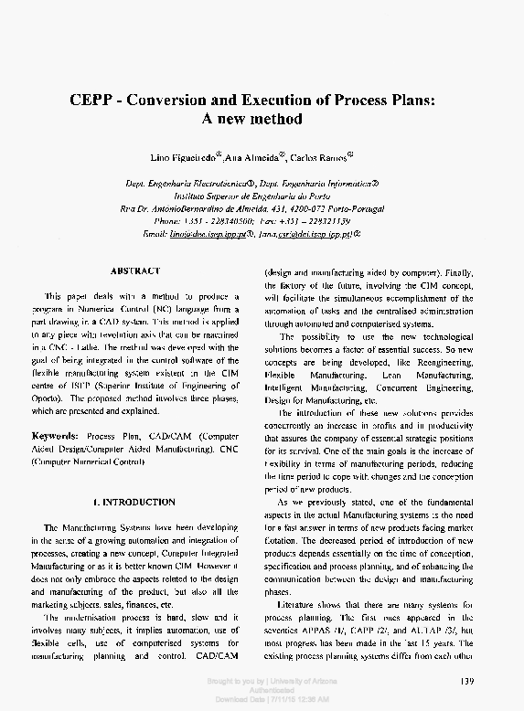 (PDF) CEPP - Conversion and Execution of Process Plans: A new method