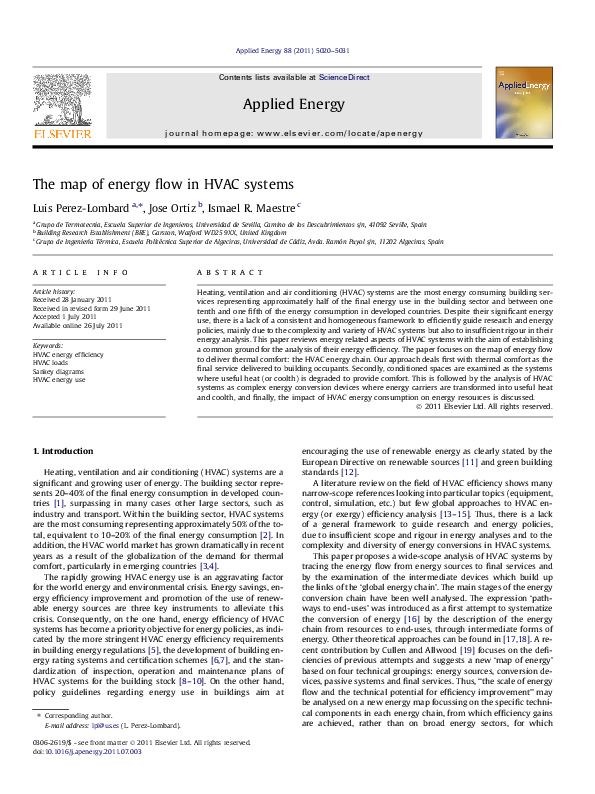 (PDF) The map of energy flow in HVAC systems | Jose ortiz - Academia.edu