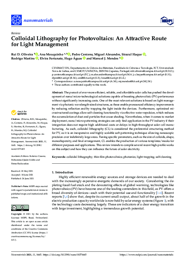(PDF) Colloidal Lithography for Photovoltaics: An Attractive Route for ...