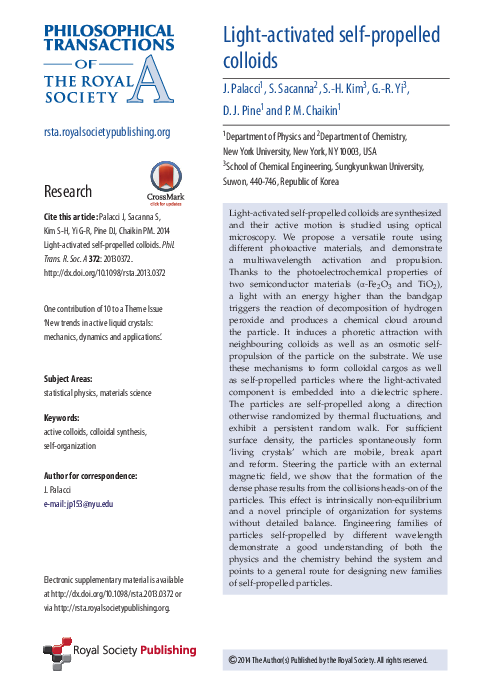 (PDF) Light-activated self-propelled colloids