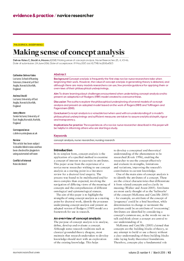(PDF) Making sense of concept analysis
