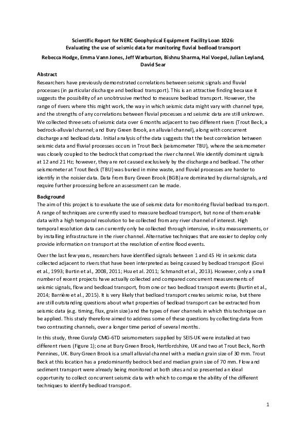 (PDF) Evaluating the use of seismic data for monitoring fluvial bedload ...