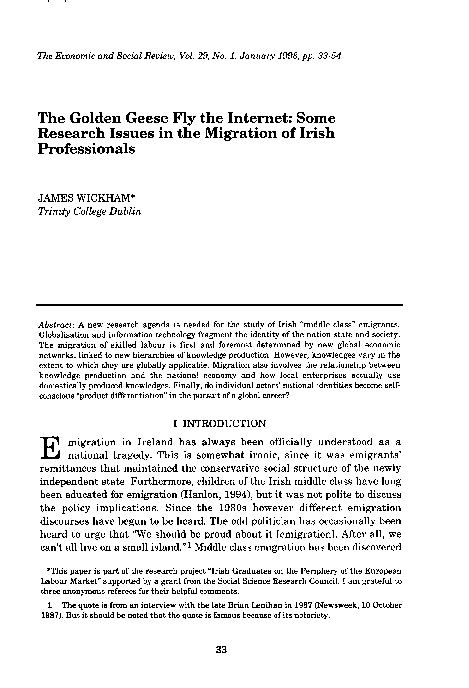 (PDF) The golden geese fly the internet: some research issues in the ...