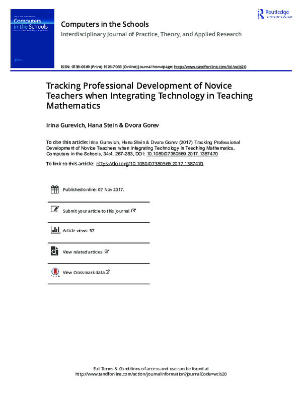 (PDF) Tracking Professional Development of Novice Teachers when ...