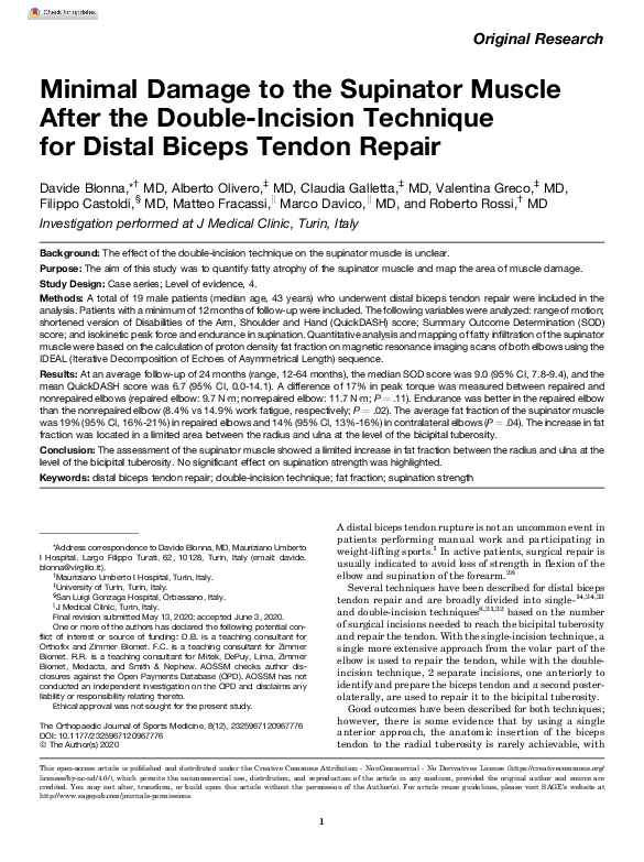 (PDF) Minimal Damage to the Supinator Muscle After Double Incision ...