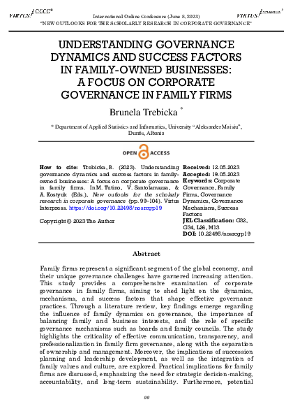(PDF) Understanding governance dynamics and success factors in family-owned businesses: A focus ...