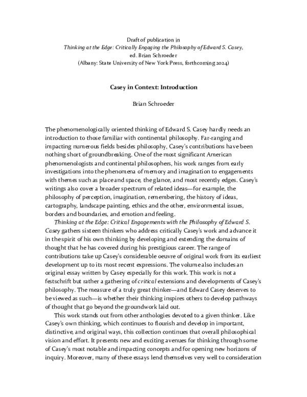 (PDF) Casey in Context: Introduction